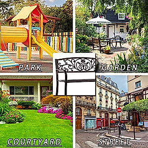 Outdoor Garden Bench, 50" Metal Benches Antique Bronze Patio Park Bench,Outdoor Porch Furniture, Front Yard Decor Seat Leisure Chair for Patio Outdoor Bench Metal Bench Park Bench