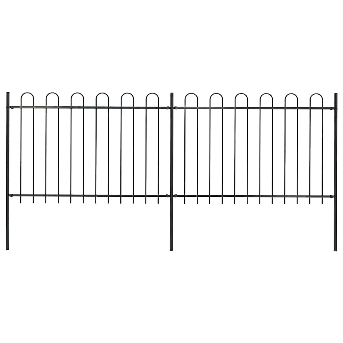 Garden Fence with Hoop Top,Garden Fence Border,Portable Fence,Privacy Fence,Fencing for Yard,Private Fence,Garden Fence for Dogs,for Patio,Backyard,Outdoor Pool,Porch, Steel 11.2ft Black