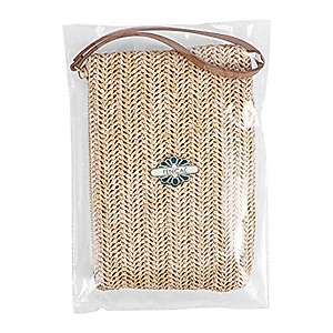 FENICAL Straw Clutch Bag Bohemian Zipper Wristlet Summer Beach Handbag for Women Girls