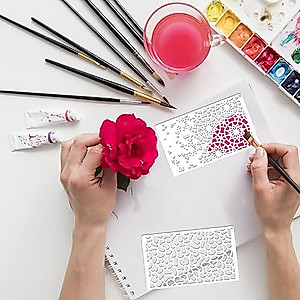 8 Pieces Stencils for Crafts, Honeycomb Wall Layering Stencils Marble Crackle Geometric Stencils Mixed Media Art Texture Stencils for Painting on Card Making Canvas DIY Furniture Paper (8 Mix media)