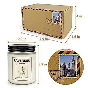 Lavender Candles for Home Scented Candles Gifts for Women 7 oz 50 Hrs Long Lasting Highly Scented Soy Lavender Candle Set for Body Relaxation & Stress Relief, 2 Pcs