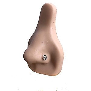 Pentacle Nose Stud, Sterling silver nose stud/nose screw, Jewelry Nose Stud, Body Piercing Jewelry, Body Jewelry, nose stud(18g Right Screw)