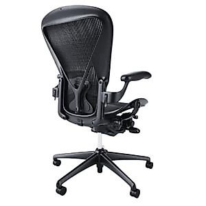 Aeron Herman Miller Office Chair| Rear and Forward Tilt Limiter| Adjustable Arms| Adjustable Posture Fit Back Support| Renewed