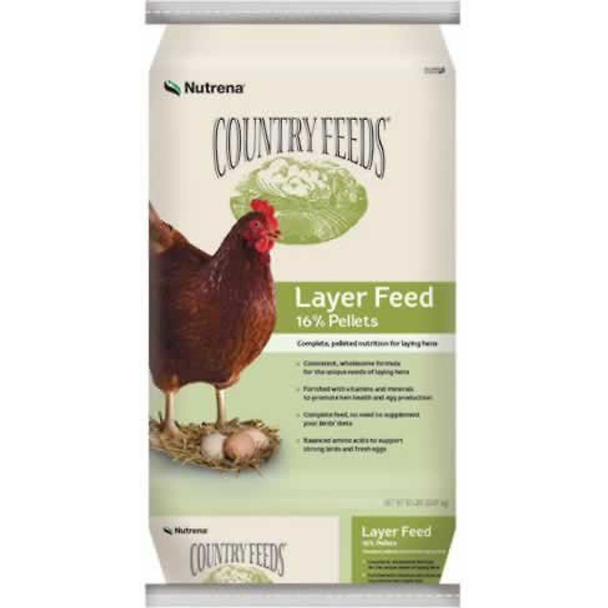 Nutrena Country Feeds 16% Layer Pellets Chicken Feed 50 Pounds