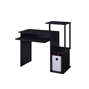 Acme Lyphre Wooden Rectangle Top Computer Desk with Keyboard Tray in Black