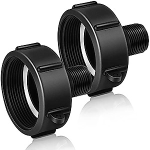Zonon 2 Pieces 275 330 IBC Tote Tank Adapter Garden Hose Drain Plug Connector Coarse Garden Hose Connector Water Tank Hose Male Adapter for Garden Hose IBC Water Tank Connection, 2 Inch to 3/4