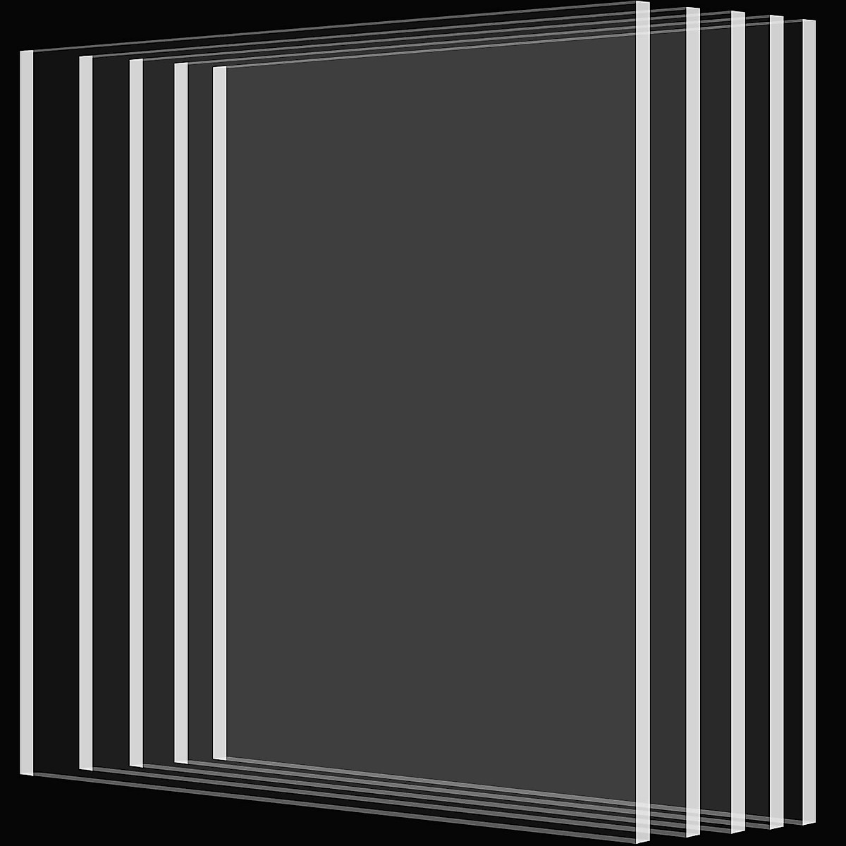 ZEONHAK 5 PCS 12 x 12 x 1/4 Inches Clear Acrylic Sheet, Transparent Plastic Plexiglass Board with Protective Film for Signs, Crafts, DIY Display Projects and More