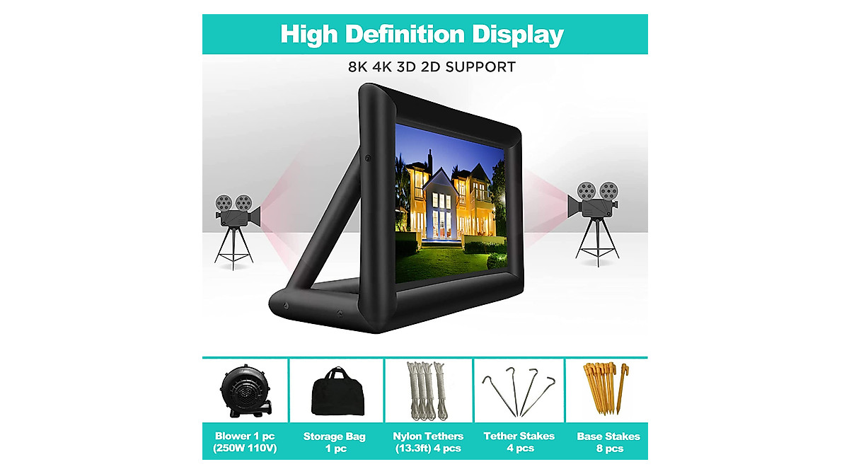 GYUEM 20ft Inflatable Projector Screen - Dual Projection Fun