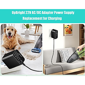 UpBright 22V AC/DC Adapter Compatible with Shark SV75 N SV75Z XA75N SV75C SV719 XB75N 15.6V 15.6 Volts Pet Perfect Vacuum Vac E-TEK ZD6W210024US Kings Y06FE 210 0240U KU2B-220-0200D SW-210030A Charger