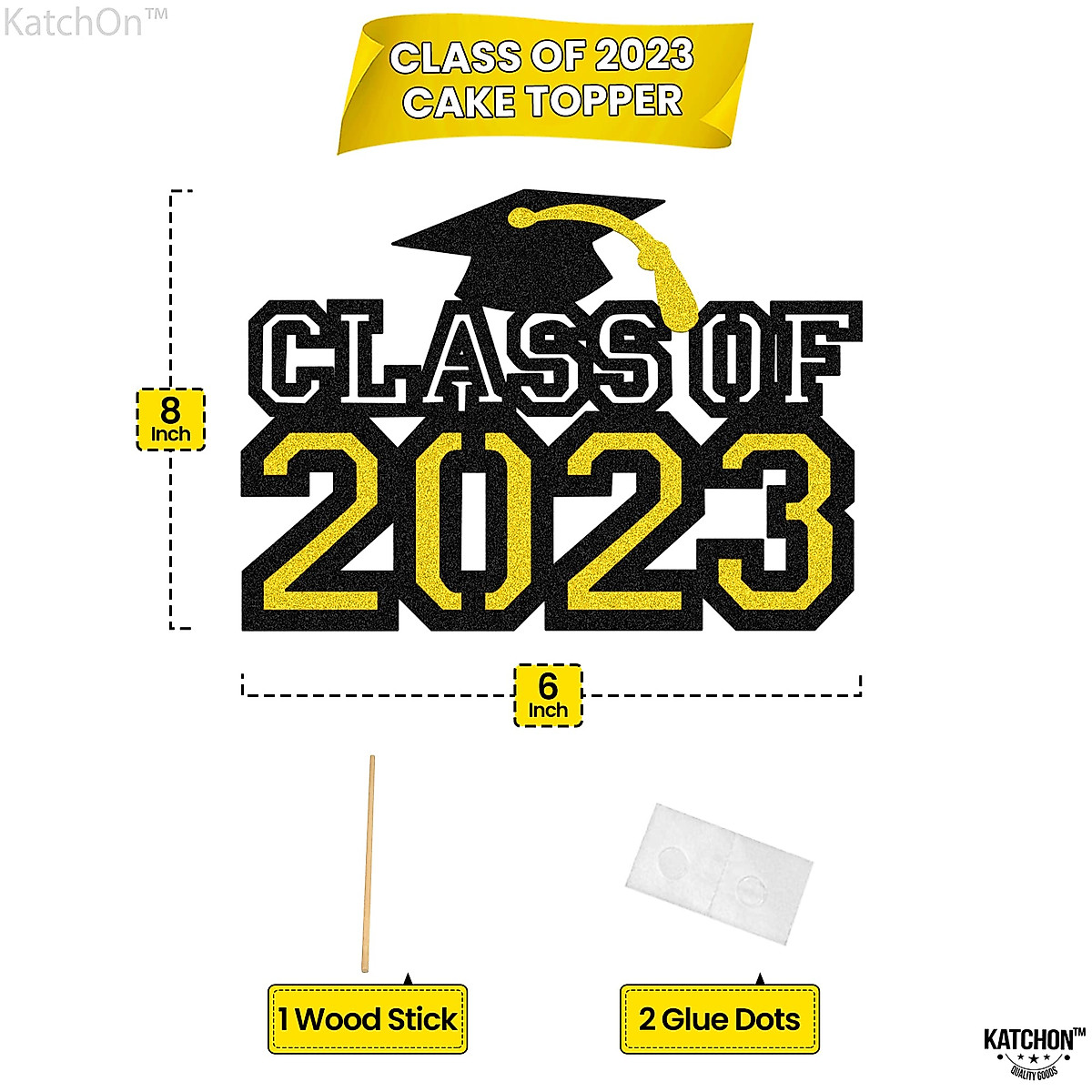 KatchOn, Graduation Cupcake Stand 2024-3 Tiers, Black and Gold Cupcake Holders | Graduation Cupcake Liners | Graduation Cupcake Holder Cake Decorations | Black and Gold Graduation Decorations 2024