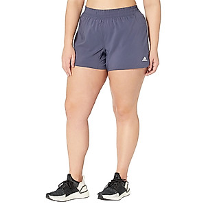 adidas Women's Plus Size Pacer 3-Stripes Woven Shorts, Shadow Navy, 1X