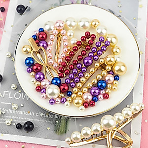 Cusmation 150 Pcs Floating Vase Filler Pearl and 800 Pcs Clear Water Beads for Vases, Cream Pearls for Vases No Hole Cream Pearl Beads Cream Vase Filler Table Scatter Wedding Birthday Party 8/14/20 mm