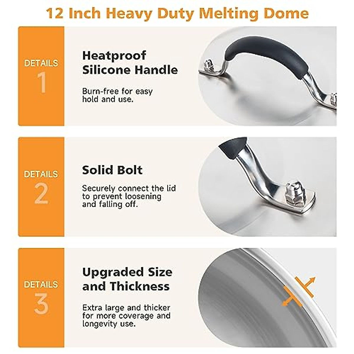 SHINESTAR Cast Iron Griddle Press with 12-Inch Melting Dome for Blackstone Griddle, Flat Top Grill & Griddle Accessories, Ideal for Patty, Burger, Bacon, Panini, Indoor and Outdoor Cooking