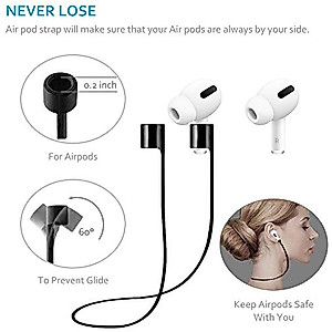 for Airpods Pro Case Black, 12in1 Kit Silicone Accessory Set Protective Cover for AirPods Pro 1st Generation with Watch Band Holder/Ear Hook/Ear Hangers/Ear Tip/Strap/Ring/Keychain/Brush/Carrying Box