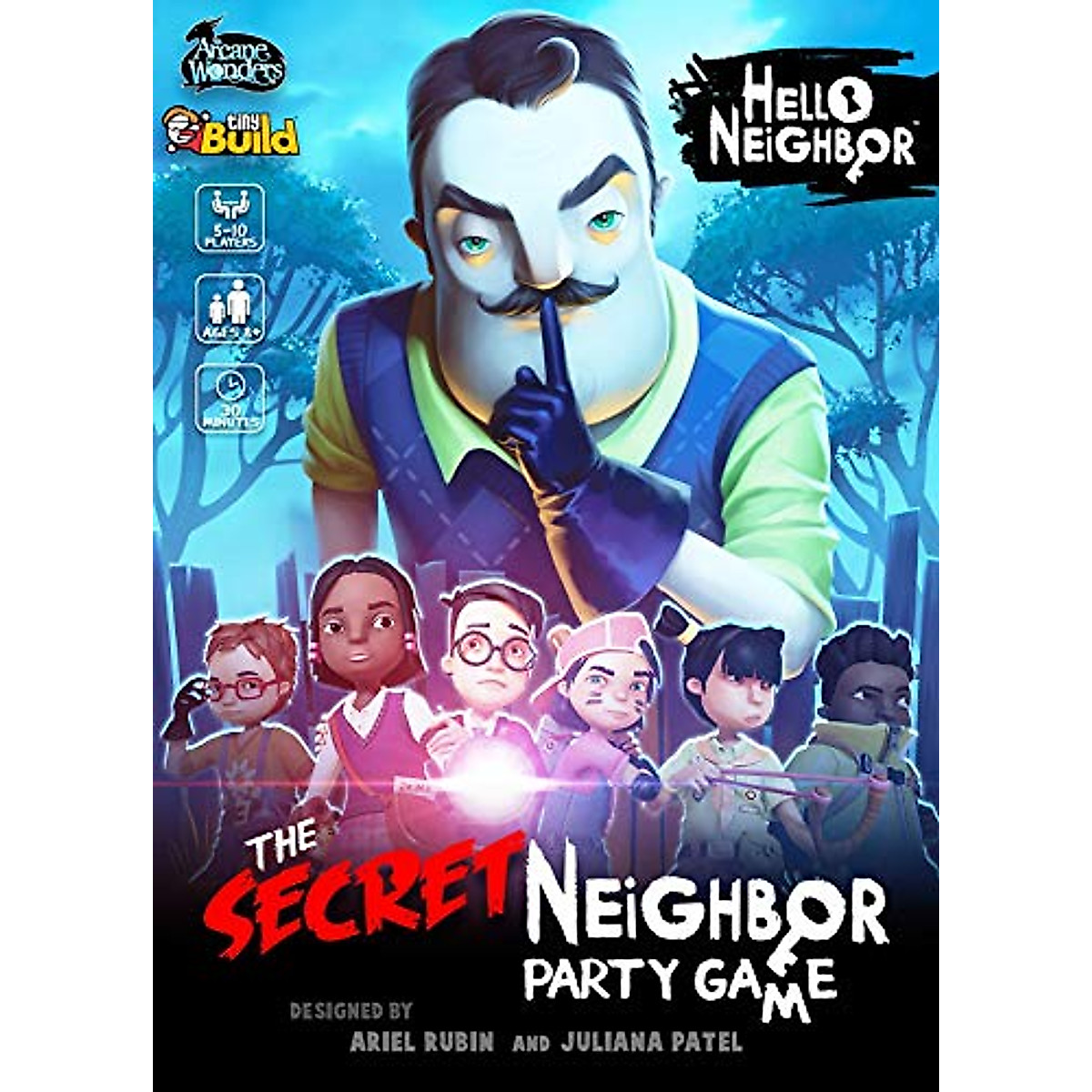 Arcane Wonders Hello Neighbor The Secret Neighbor Party Game , Blue