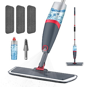 NileHome Spray Mops for Floor Cleaning, Microfiber Spray Mop with 580ml Refillable Bottle and 3 Replacement Pads Floor Mop for Household or Commercial Use Dust Mop for Hardwood Laminate Tile Ceramic