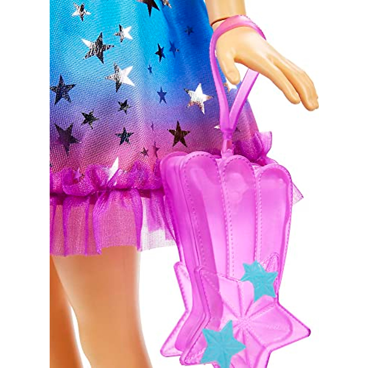 Barbie Large Doll with Black Hair, 28 Inches Tall, Rainbow Dress and Styling Accessories Including Shooting Star Handbag