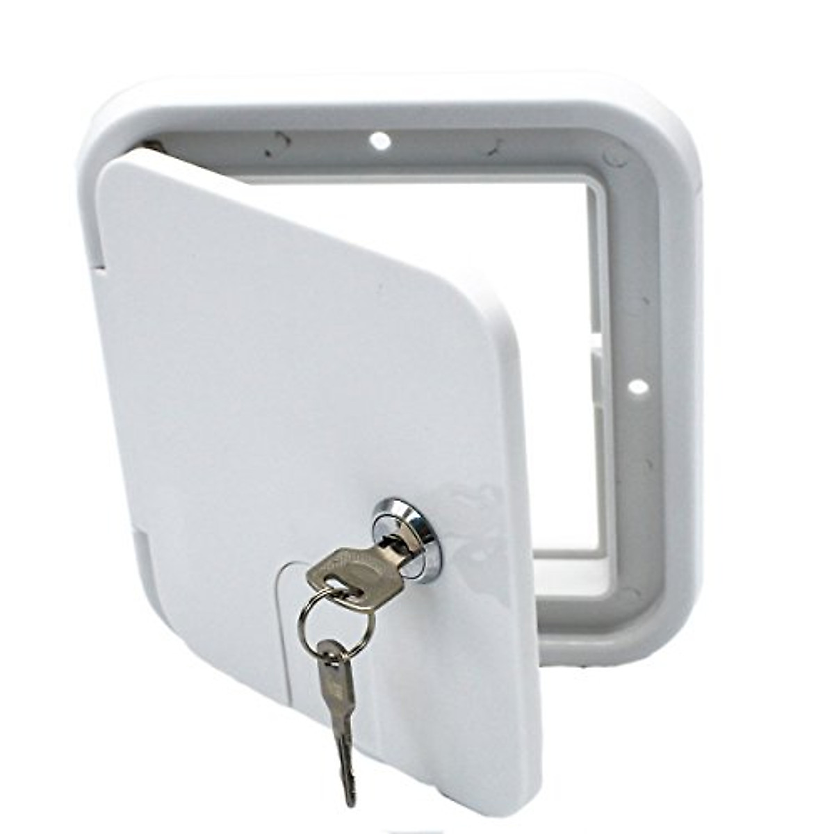 X-Haibei RV Trailer Electric Power Cord Cable Hatch White Camper Hose Storage Door Compartment Lock with 2 Keys