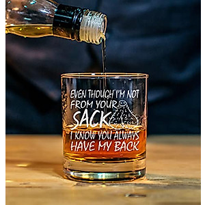CARVELITA Even Though I'm Not From Your ??? Whiskey Glass - 11oz Old Fashion Bourbon Rocks Glass - Bonus Dad Gifts - Step Dad Gifts - Birthday Gifts For Stepdad - Stepdad Gifts - Sarcastic Gifts