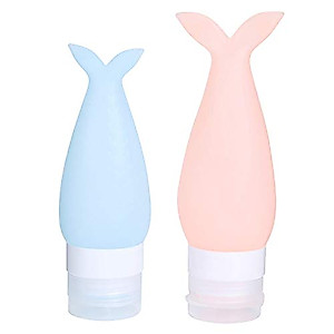 VTOSEN 2Pcs Portable Silicone Travel Squeeze Bottle Set, Leakproof Shampoo and Conditioner Containers, Body Wash Container