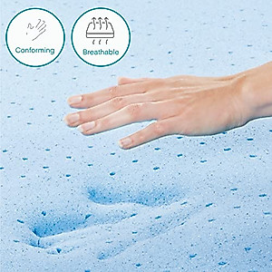 Classic Brands 4.5-Inch Plush Cool Gel Memory Foam Replacement Mattress for Sleeper Sofa Bed Full,White