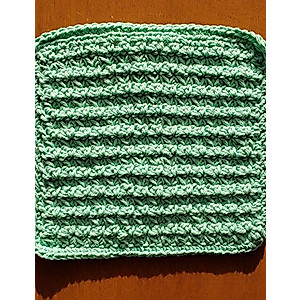 Handmade crochet washcloths, dishcloths 100% cotton set of 4 (Ahoy and mint colors) * thick and dense*
