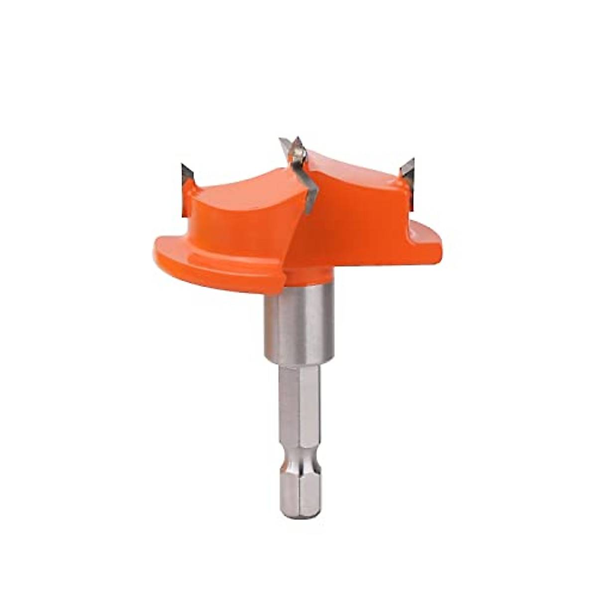 Vearter 1-3/8'' Tungsten Carbide Forstner Drill Bit, 2-Flute Woodworking Hinge Cup Hole Saw Cutter with Quick Release Shank for Kitchen Cupboard (35mm)