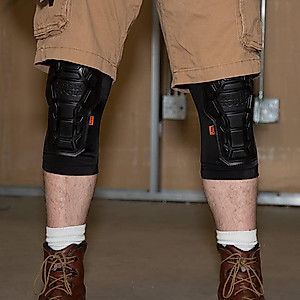 Klein Tools 60511 Knee Pad, Heavy Duty Padded Knee Sleeves, Breathable Mesh Back, Elastic Cuff with Slip-Resistant Silicone, Black, M/L