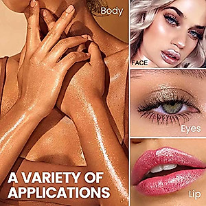 Polvo De Hadas Highlighter Makeup Body Glitter Stick,Shimmer Face Blusher Body Highlighter Glitter Makeup Gift for Girls Women-01#White Moonbeam