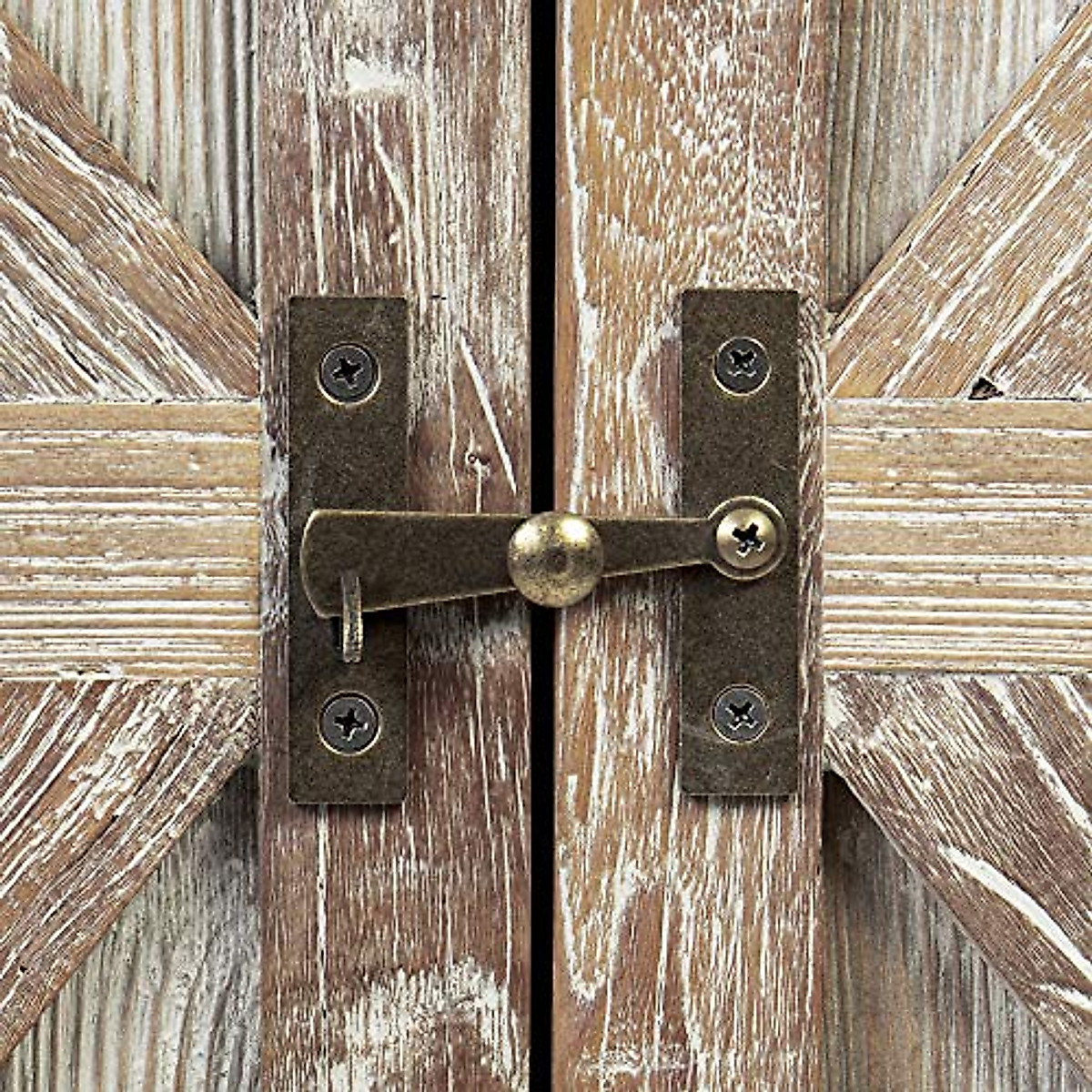 American Legend Barnwood Dartboard Cabinet with Wheat Finished Barn Style Doors - Dartboard Not Included