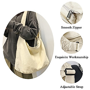 XIAYUPAGU Washed Canvas Bag Solid Color Crossbody Bag for Women Tote Purse Shoulder Handbag with Adjustable Strap (Green)