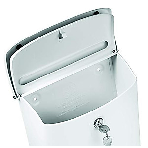 Architectural Mailboxes Parkside Galvanized Steel, Locking, Wall Mount Mailbox, 2576W-10, White, Medium Capacity