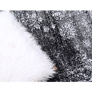 Rugs.com Monte Carlo Collection Rug – 5' Octagon Dark Gray Medium Rug Perfect for Living Rooms, Kitchens, Entryways