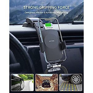 JOYVEVA 3 in 1 Wireless Car Charger for iPhone/Apple Watch/AirPods, Auto-Clamping Car Charging Mount, Car Phone Holder Charger for iPhone14/13/12/11/X/8, Apple Watch 8/7/6/5/4/3/2/SE, AirPods Pro 2/2