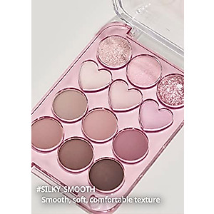 COLORGRAM Pin Point Eyeshadow Palette 02 Pink+Mauve= | Eyeshadow Palette for Daily makeup, Ultra-Blendable, Matte, Glitter, Shimmer Shades