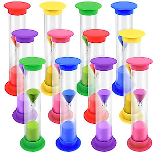 Shindel 12PCS Sand Timers, 2 Minutes Sand Clock Timer Plastic Hourglass Timer for Classroom, Brushing Children's Teeth