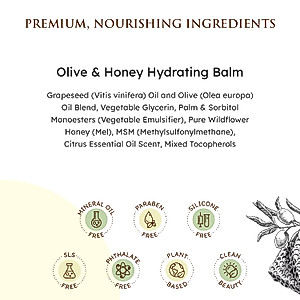 Qhemet Biologics Olive & Honey Hydrating Balm - Moisturizing Hair Balm for Smooth, Soft, Supple Hair - Leave In for Long-Lasting Hydration - Combats Dryness Instantly (4 oz)