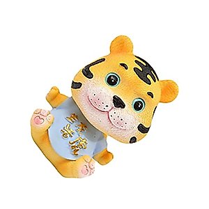 Abaodam 1pc Tiger Bobble Head Doll Chinese Gifts Bobbleheads Office Desk Decorations Bobblehead Animal Ornament Mascot Animal Figurine Cute Figure Model Souvenir Gift Tiger Car Ornaments