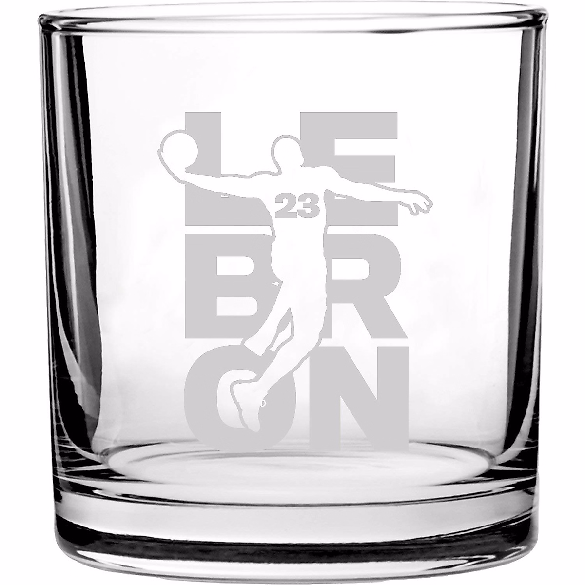 Hat Shark Basketball Sports Athletic Player - 3D Laser Engraved Scotch Whiskey Glass 10.5 oz (Lebron #23)