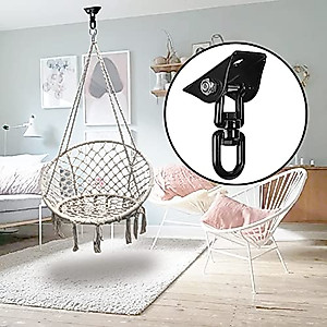 EXCELFU Hammock Hanging Kit, 1000 lb Capacity Heavy Duty 360° Rotate Swing Hangers Suspension Hooks for Swing, Chair, Yoga, Multiple Indoor Outdoor Gym, Black