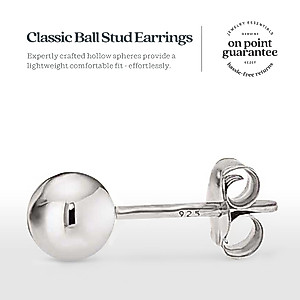 KEZEF 925 Sterling Silver Ball Stud Earrings for Women - Hypoallergenic Lightweight Small Stud Earrings for Women | 2mm Ball Earrings