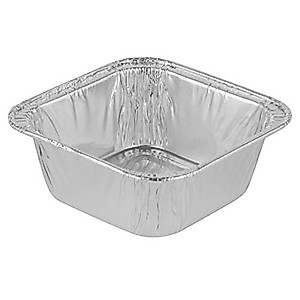 [60 PACK] Aluminum Square Tin Muffin Pan 3 inch - Disposable Aluminum Cupcake Pans - Strong, Durable, Reusable, Recyclable - Muffin Tin Great for Baking Cupcakes, Muffins, Small Pies, Loafs (3 x 3)