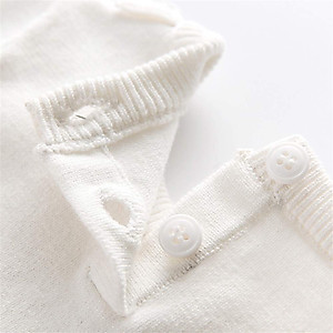 Pullover Sweater for Girls Baby Toddler Knit Crewneck Sweater Sweatshirt Winter Clothes Tops Outfits White