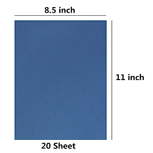 Baisunt 20 Sheets Navy Blue Cardstock Thick Blank Craft Paper for DIY Art Project, Scrapbook, Cards and Invitations Making(8.5 x 11 Inches)