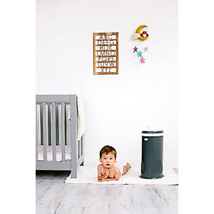 Ubbi Steel Diaper Pail, Odor Locking, No Special Bag Required, Award-Winning, Registry Must-Have, Slate