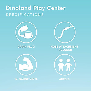 Intex Dinoland Play Center Kiddie Inflatable Pool and Dinosaur Water Splash Swimming Pool with Water Sprayers, Waterfalls, Slides, and Games