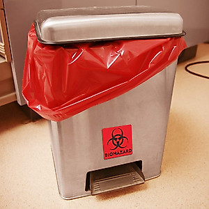 (12 Pack) Biohazard Stickers Sign, 6x6 Inches Waterproof Biohazard Warning Label，6 Mil Vinyl Self Adhesive Durable Decal Stickers Use for Labs, Hospitals and Industrial