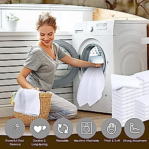300 Pcs Cotton Terry Towel Bulk Cleaning Cloths White Cotton Terry Cloth for Cleaning Bar Rags Bulk High Absorbent Multipurpose Terry Shop Towels or Home, Kitchen, Automotive, Garage (12 x 12 Inch)