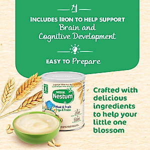 Nestle Nestum Infant Cereal, 5 Cereals, Made for Infants 6 Months Old, 10.6 Ounce Canister (Pack of 3)