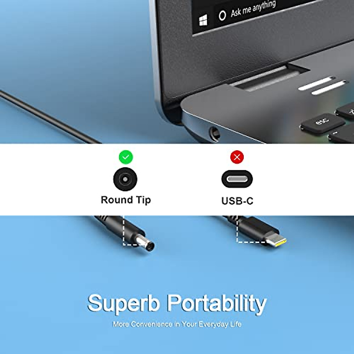 65W 45W Laptop Charger Fit for Dell Latitude 3420 3520 3320 Laptop AC Power Adapter Supply Cord